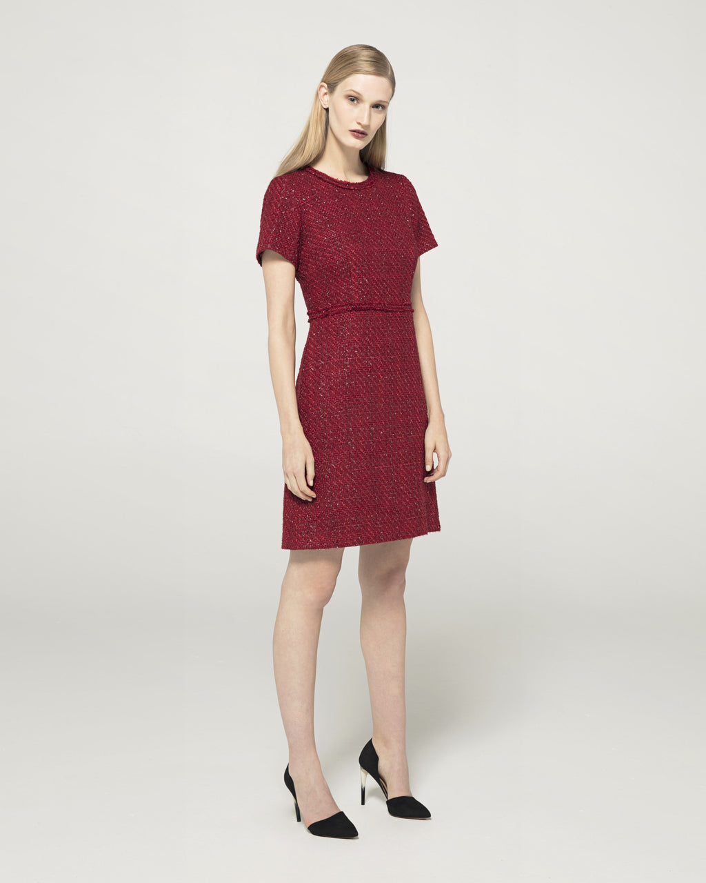 Helen Cherry Boucle Dress - Red – ROSSELLINI + SHINE
