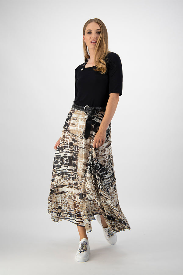 Paula Ryan Panel Pleat Skirt - Leopard – ROSSELLINI + SHINE