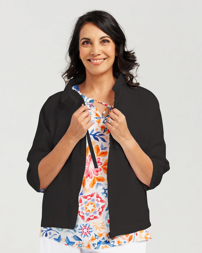 Blackstone Victoria Linen Jacket-Black – ROSSELLINI + SHINE