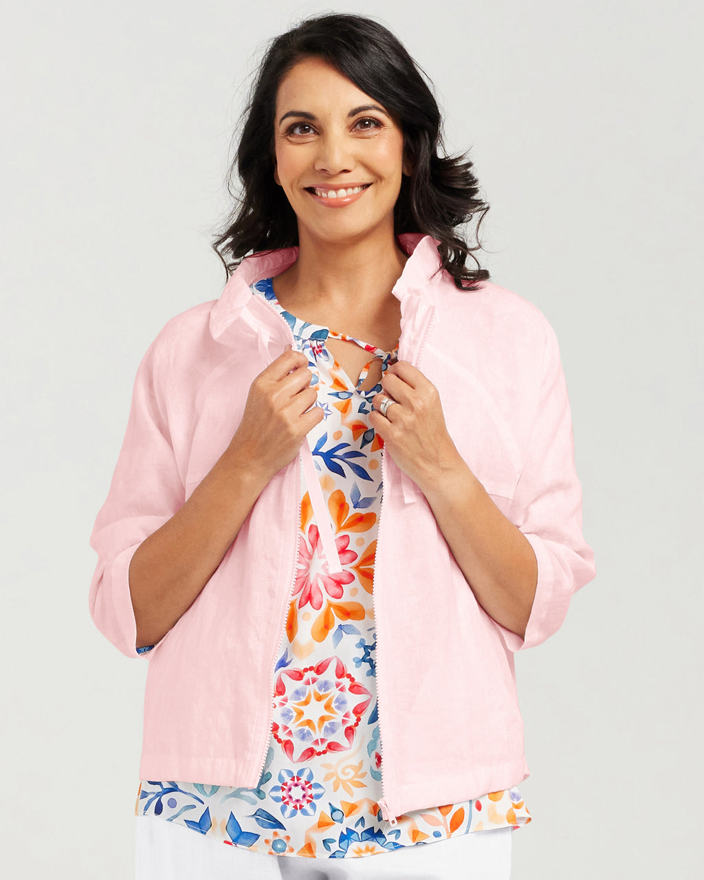 Blackstone Victoria Linen Jacket- Crystal Rose – ROSSELLINI + SHINE