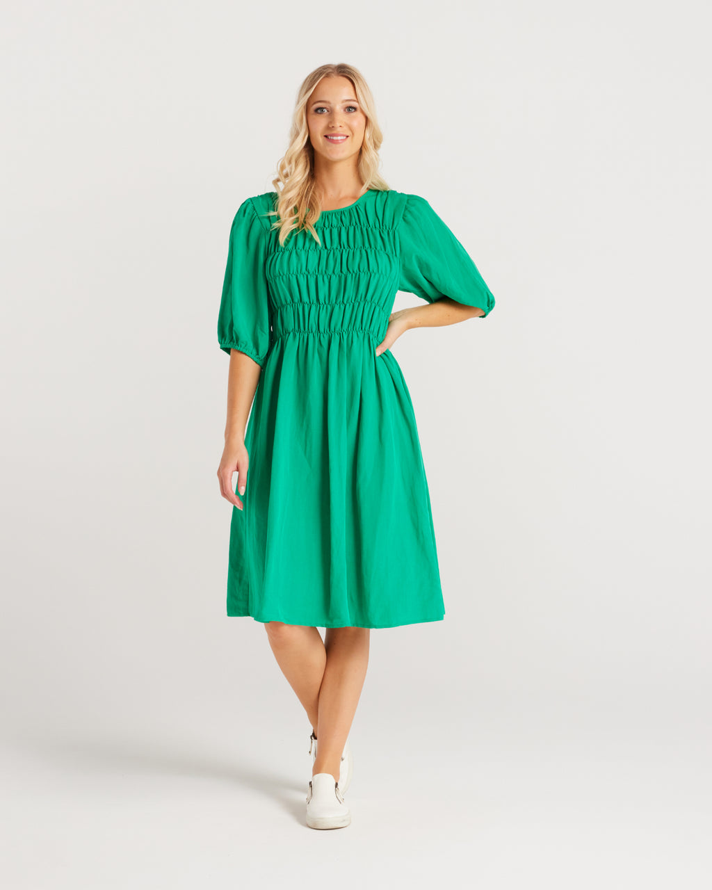 Zafina Sienna Dress Green – ROSSELLINI + SHINE