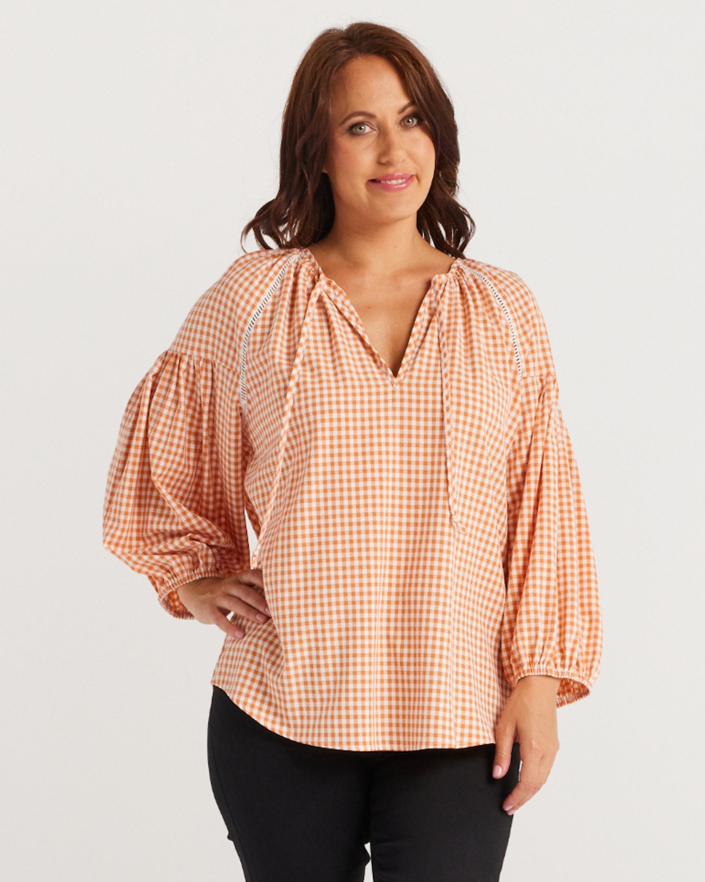 Zafina Josephine Top Burnt Check – SHINE + ROSSELLINI