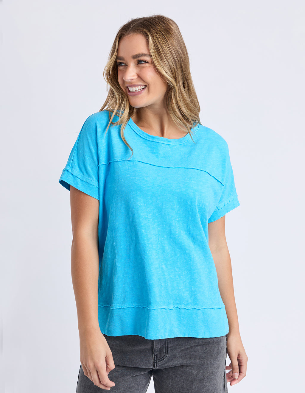 Foxwood Allison Tee - Azure Blue – ROSSELLINI + SHINE