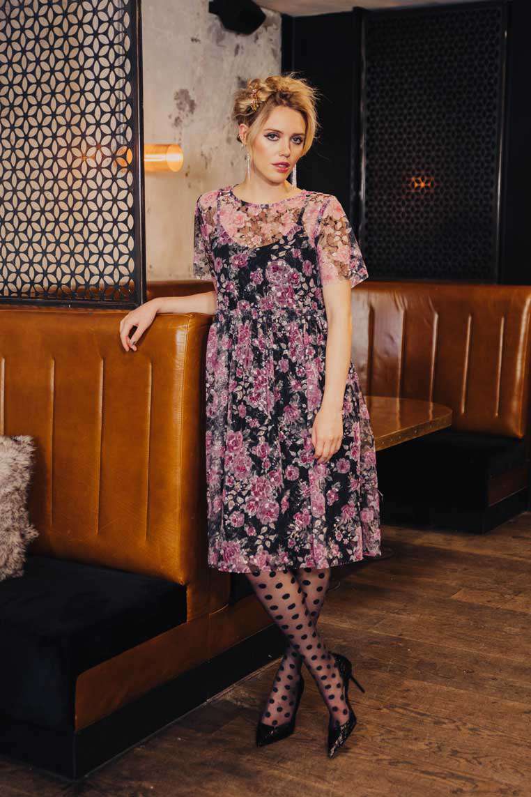 David Pond Mela Dress - Pink Flowers – SHINE + ROSSELLINI