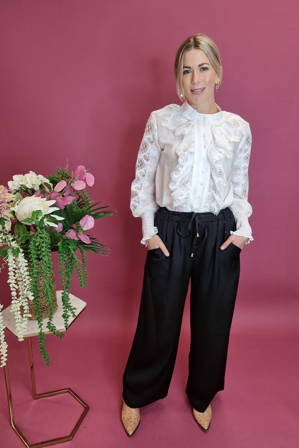 Amaya Nevaeh Lace Shirt – ROSSELLINI + SHINE